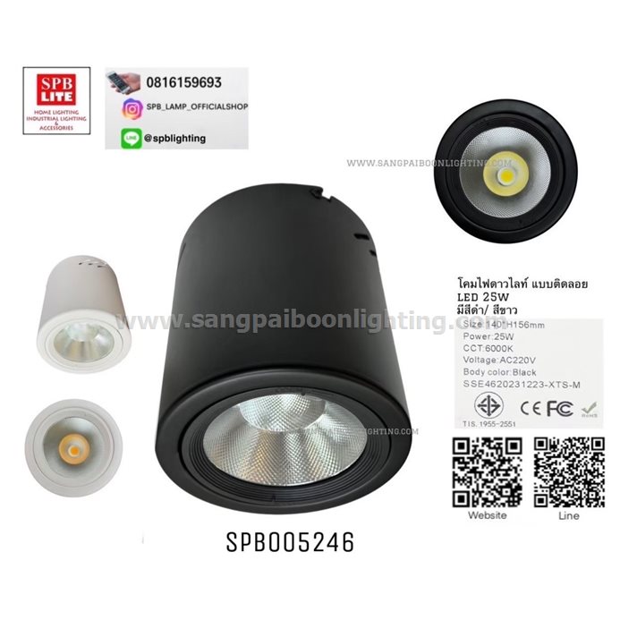 SPB - โคมไฟติดผนังภายนอก /ติดแป้น (003682)